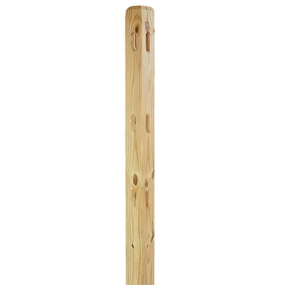4 in. x 4 in. x 7 ft. Pressure-Treated Pine 3-Hole Fence Corner Wood ...