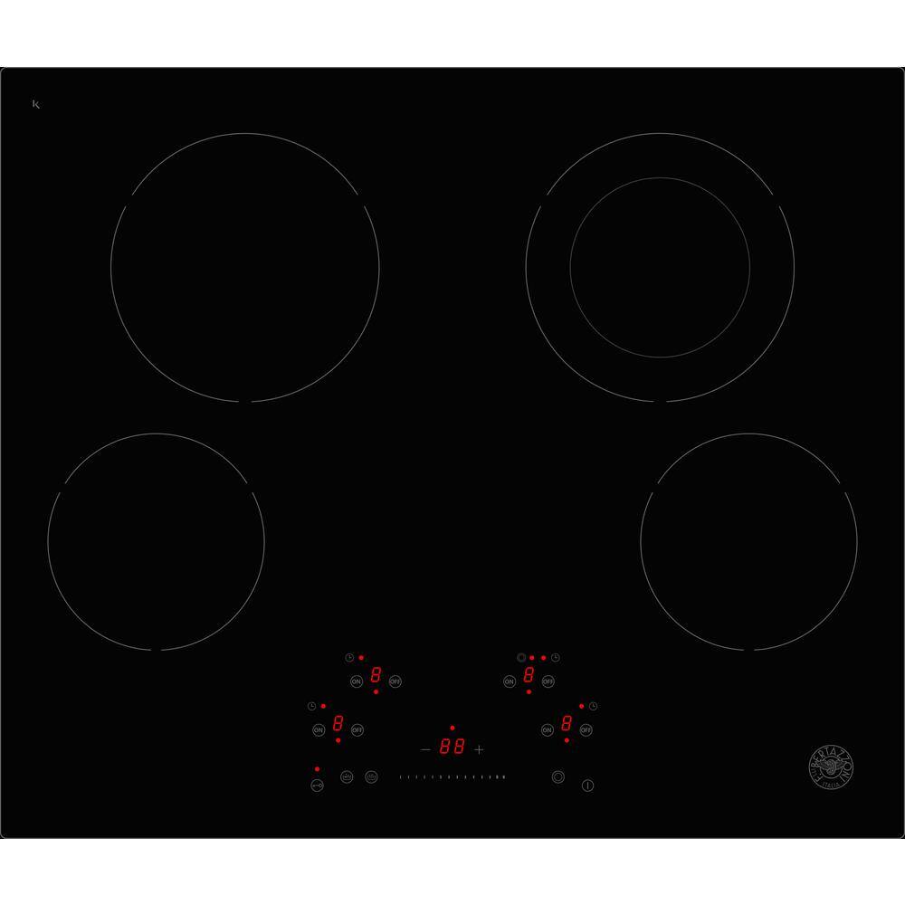 Bertazzoni 24 in. Ceran Electric Cooktop in Black with 4 Elements ...