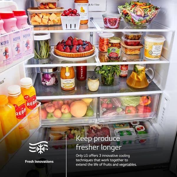LG 26 cu. ft. Smart Counter-Depth MAX French Door Refrigerator with ...