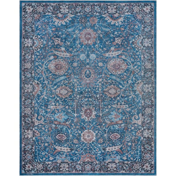 Well Woven Asha Liana Vintage Oriental Teal 3 ft. 11 in. x 5 ft. 3 in ...