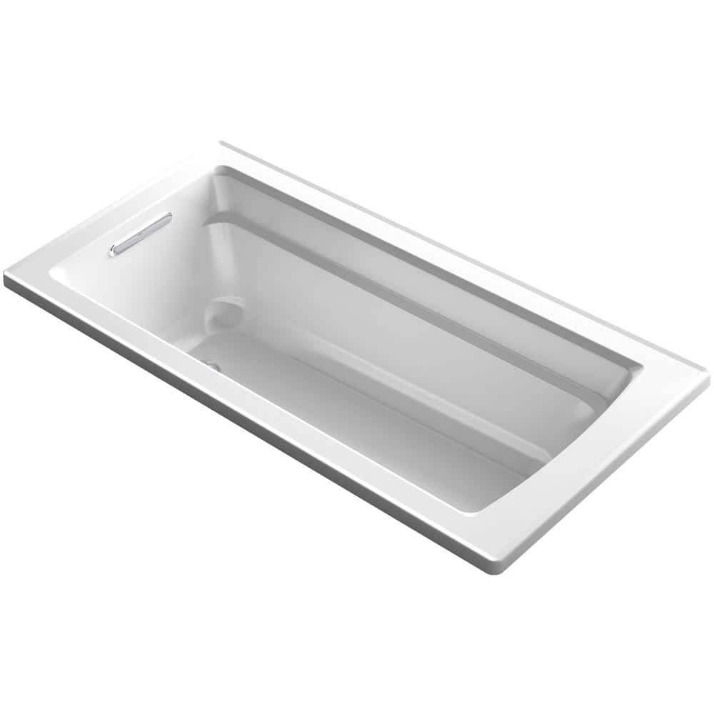 KOHLER Archer 66 in. x 32 in. Rectangular Soaking Bathtub with ...