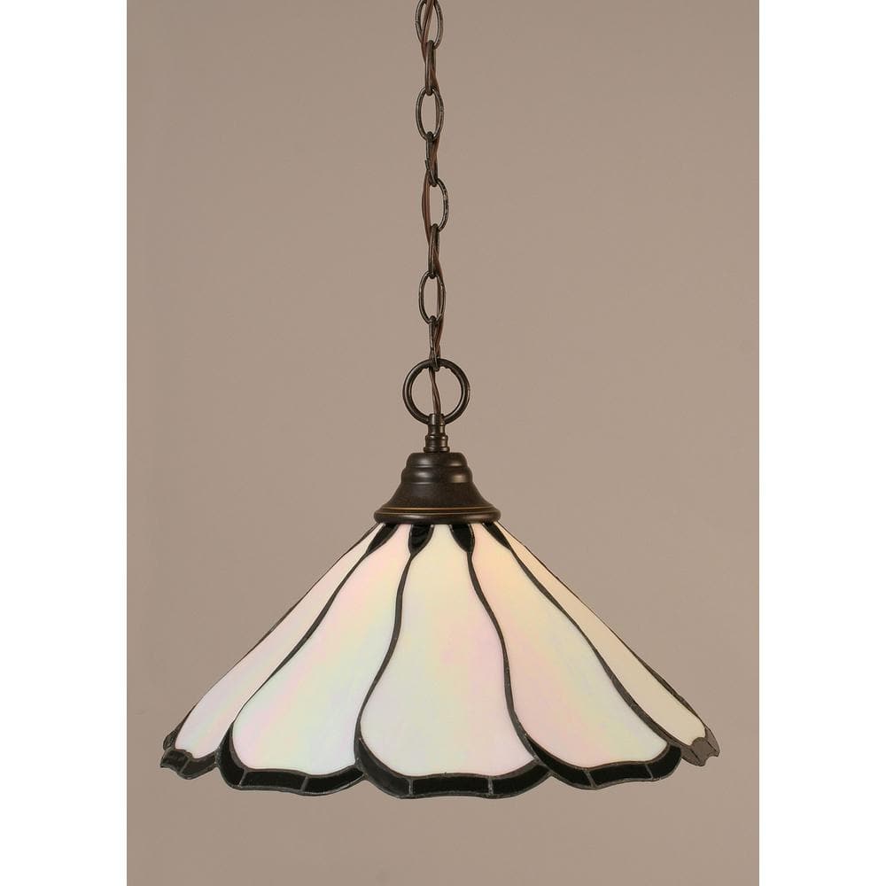 Kingston 100-Watt 1-Light Dark Granite Bowl Mini Pendant Light with ...