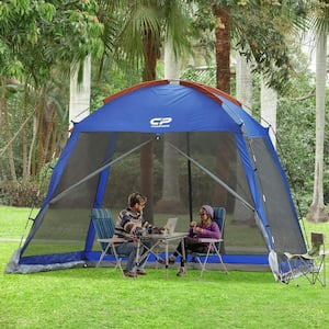 Cesicia Outdoor 12 ft. x 10 ft. x 90 in. 3-Person Navy Blue Fabric ...