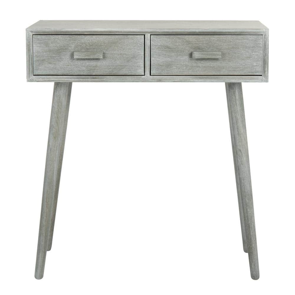 SAFAVIEH Dean 29 in. 2-Drawer Gray Wood Console Table COF5701C - The ...