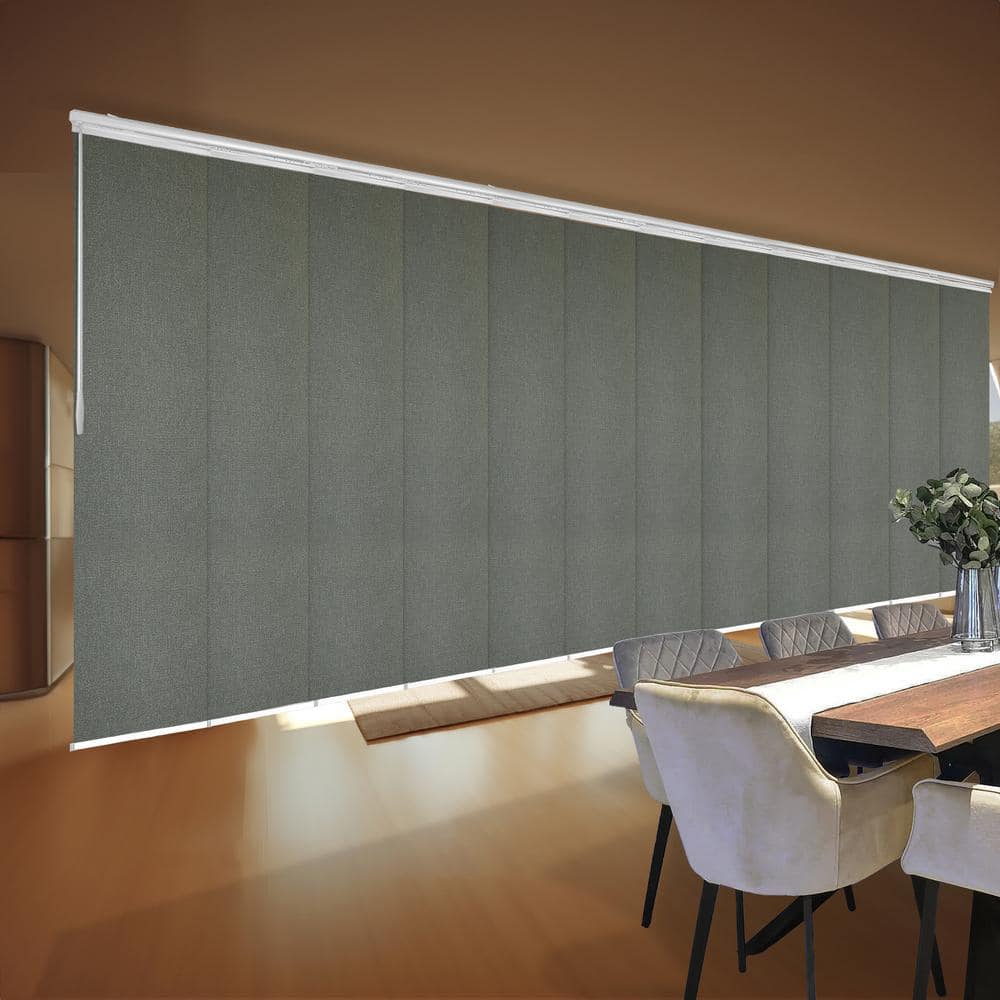 EMOH Nikolai 140 in. - 260 in. W x 94 in. L Adjustable 12-Panel White ...