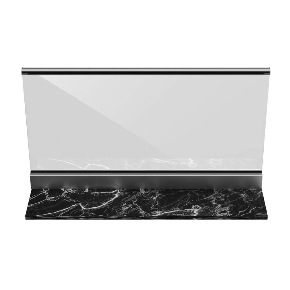 ERIS 40 in. x 84 in. Clear Laminated Glass Railing with Aluminum Base ...