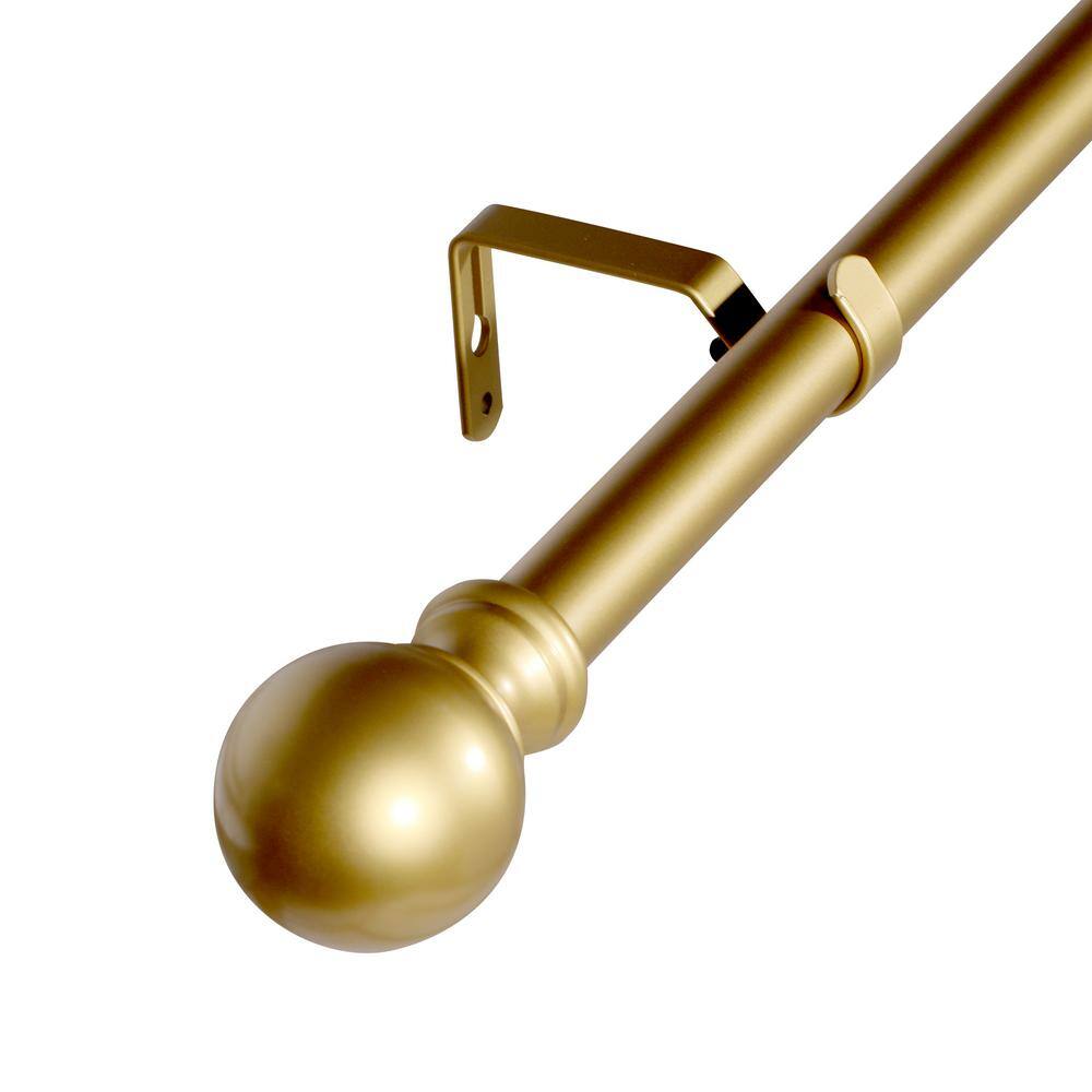 LORDEAR 88 in. - 132 in. Adjustable Single Curtain Rod 1 in. in Gold ...