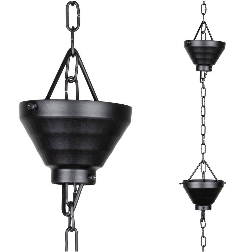 Monarch Rain Chains 8-1/2 ft. L Monarch Black Powder Coated Aluminum ...