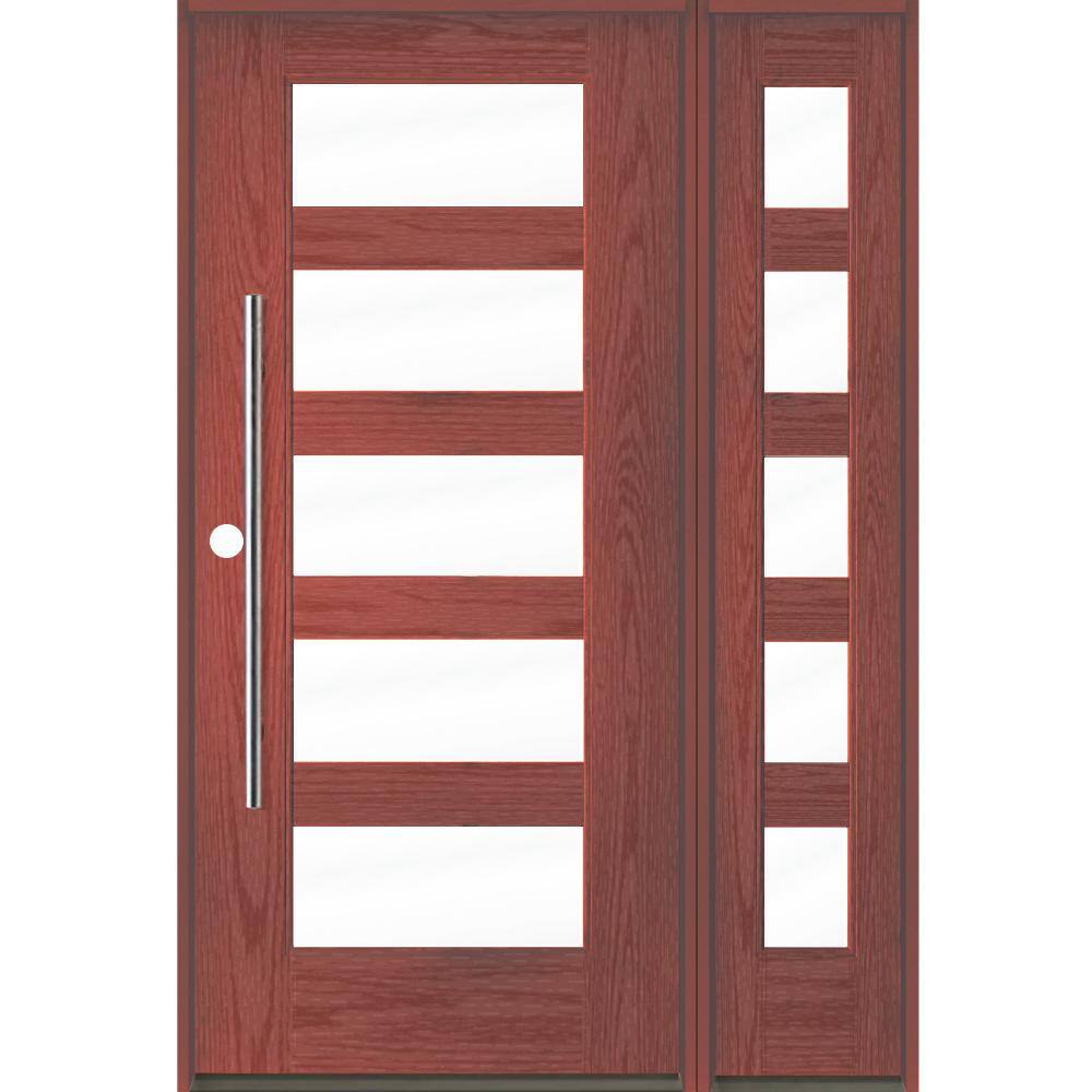 Krosswood Doors Modern Pivot 50 in. x 79 in. 5-Lite Right-Hand/Inswing ...