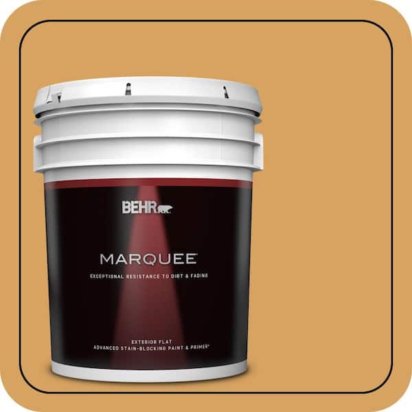 BEHR MARQUEE 5 gal. #MQ4-10 Amber Brew Flat Exterior Paint & Primer ...