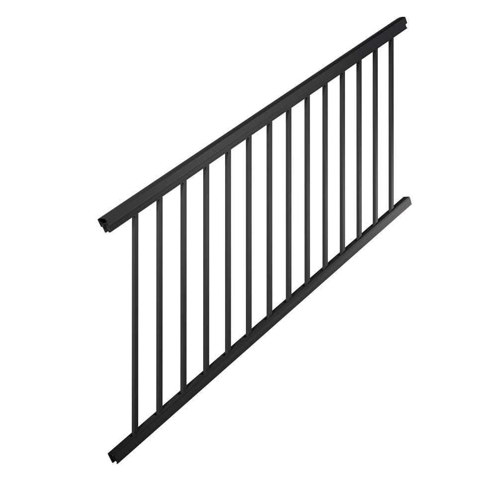 PEAK Aluminum Railing 36 in. H x 6 ft. W Matte Black Aluminum Deck ...
