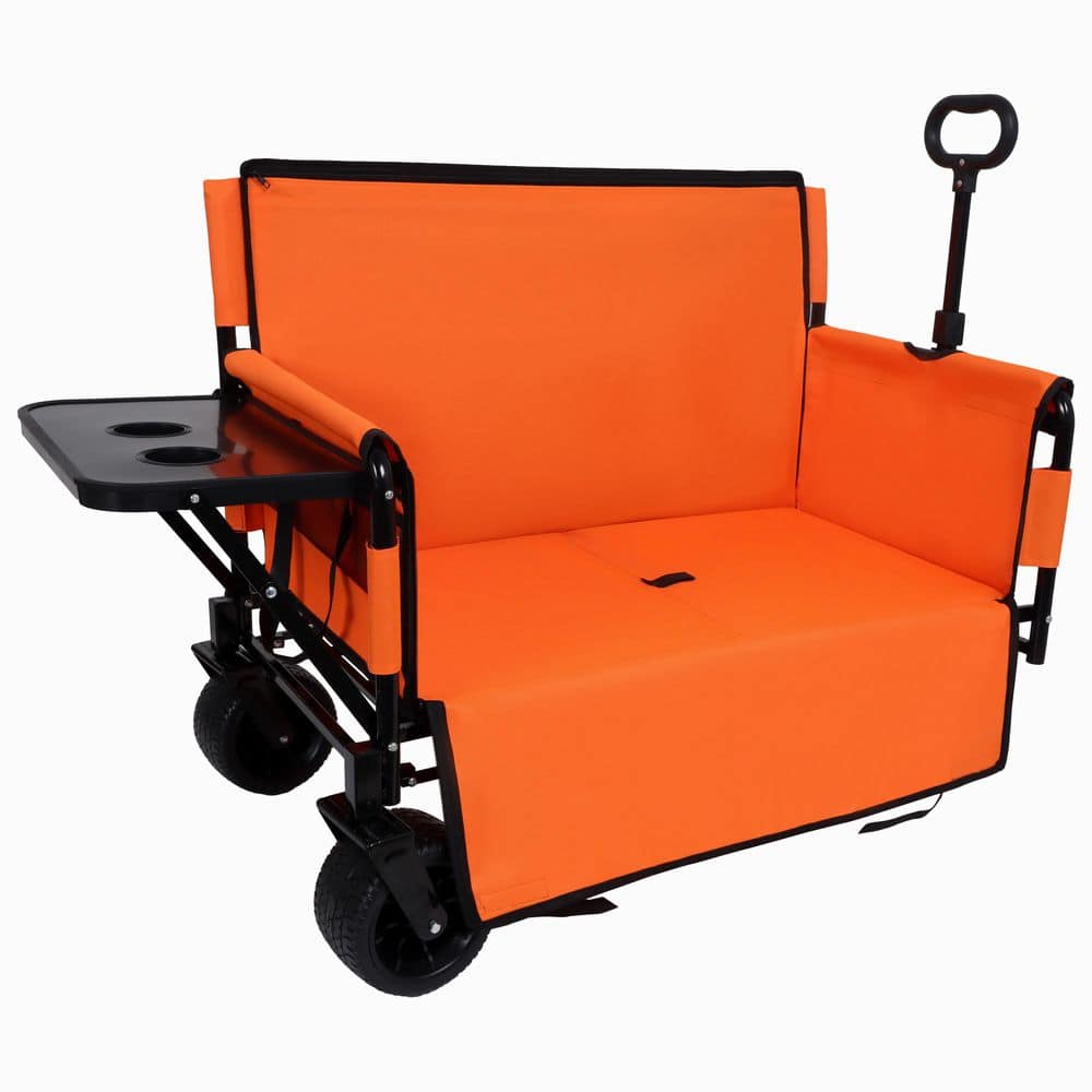 6.4 cu. ft. Steel Garden Cart, 3-in-1 Convertible Folding Wagon Cart ...