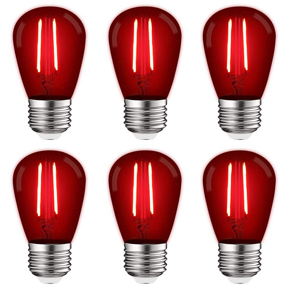 LUXRITE 11-Watt Equivalent S14 Edison LED Red Light Bulb, 0.5-Watt ...
