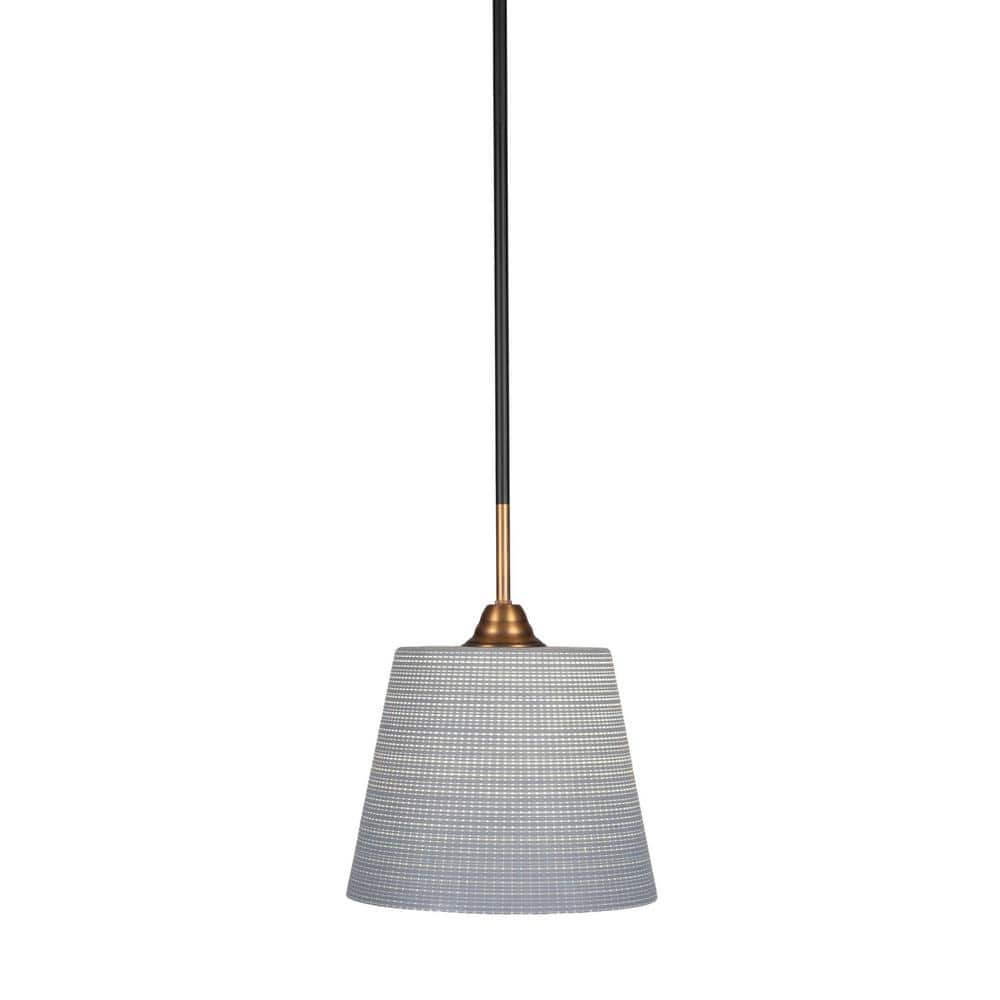 Madison 100-Watt 1-Light Matte Black and Brass Bowl Mini Pendant Light ...