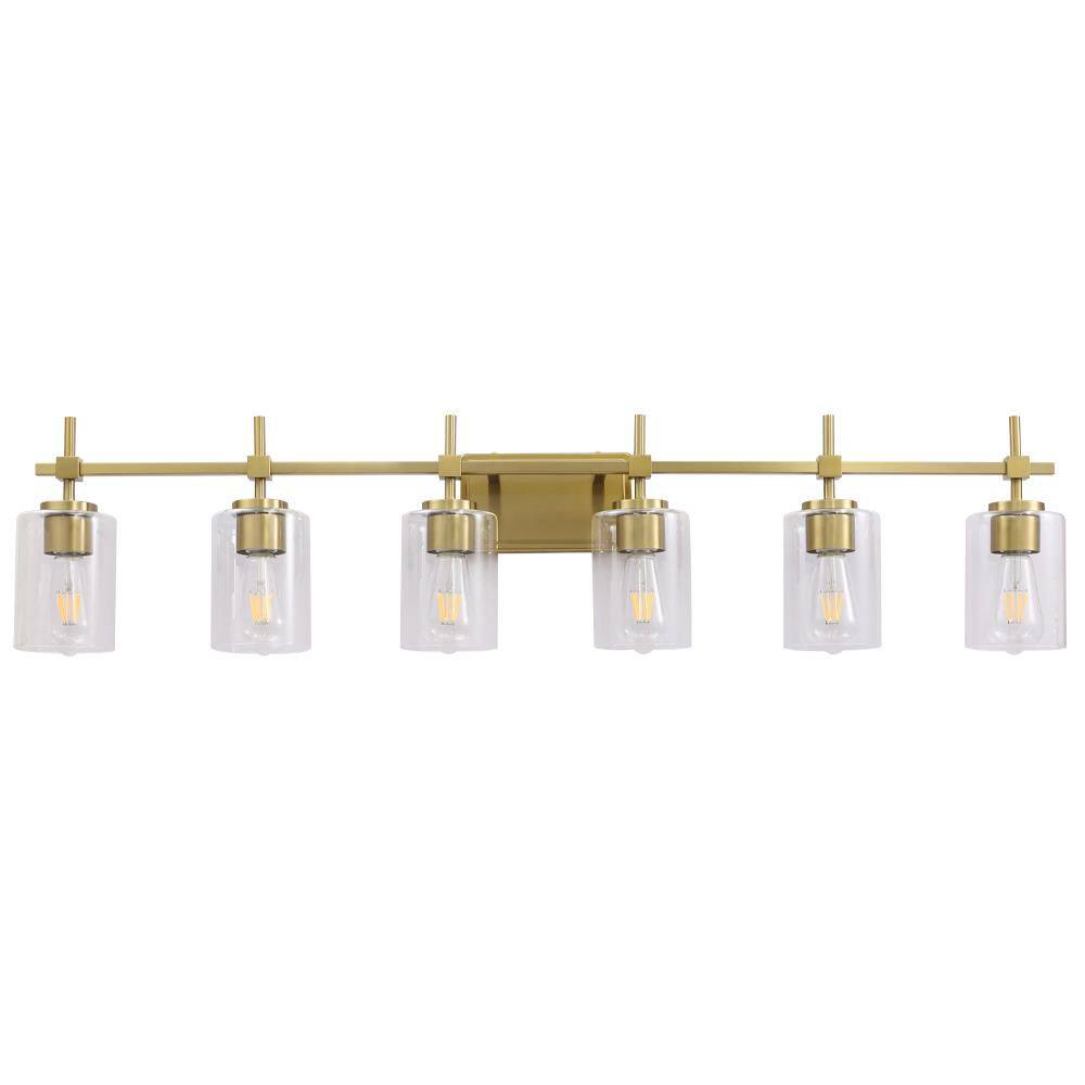 LAZYTIME HOME DECOR INC 46 in. 6 Light Brushed Brass Plating/Gold ...