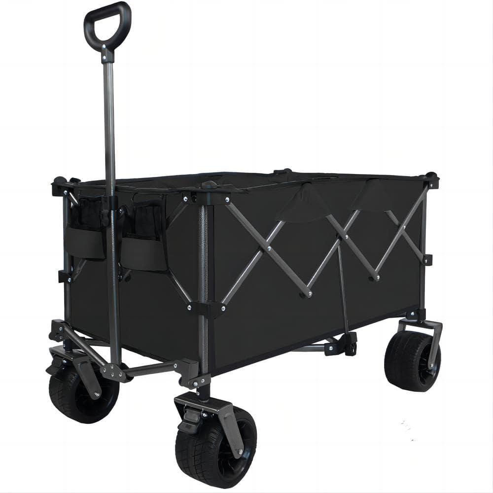6.3 cu. ft. Steel Garden Cart Utility Portable Folding Camping Push ...