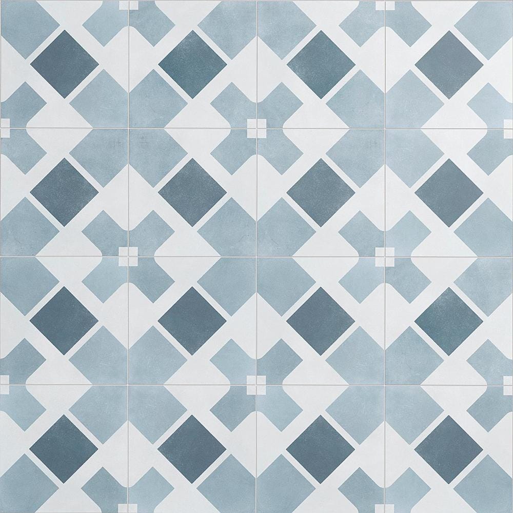Ivy Hill Tile Aster Cross Square 9 in. x 9 in. Matte Porcelain Floor ...