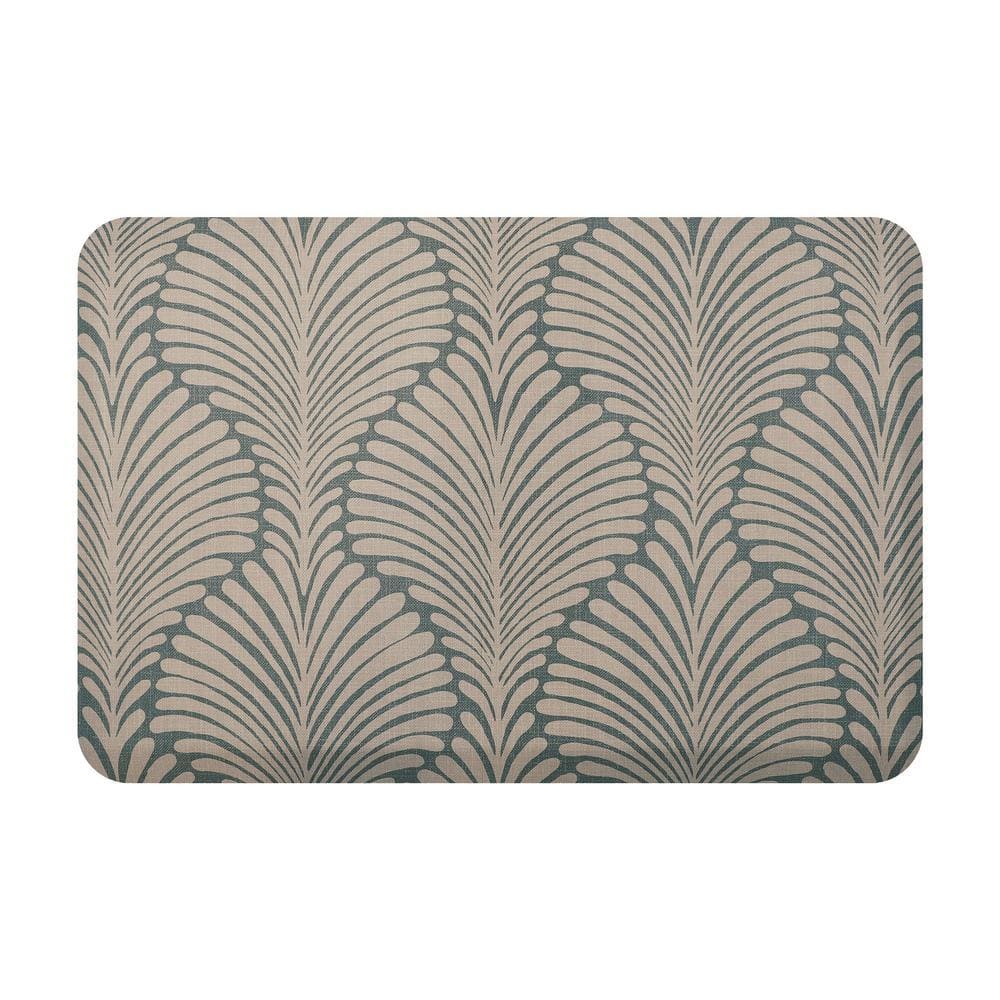 Bungalow Flooring Sole Comfort Palm Fronds 22 in. x 32 in. Beige on ...