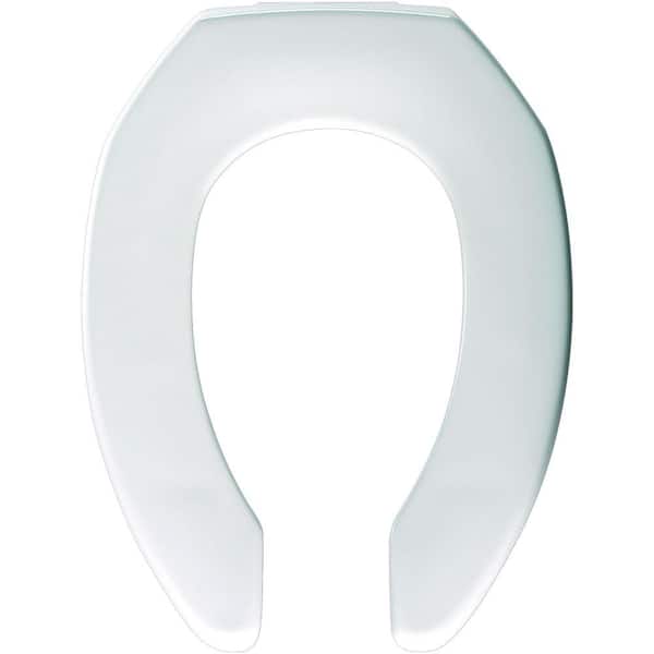 Self-Sustaining STA-TITE Elongated Open Front Toilet Seat in White ...