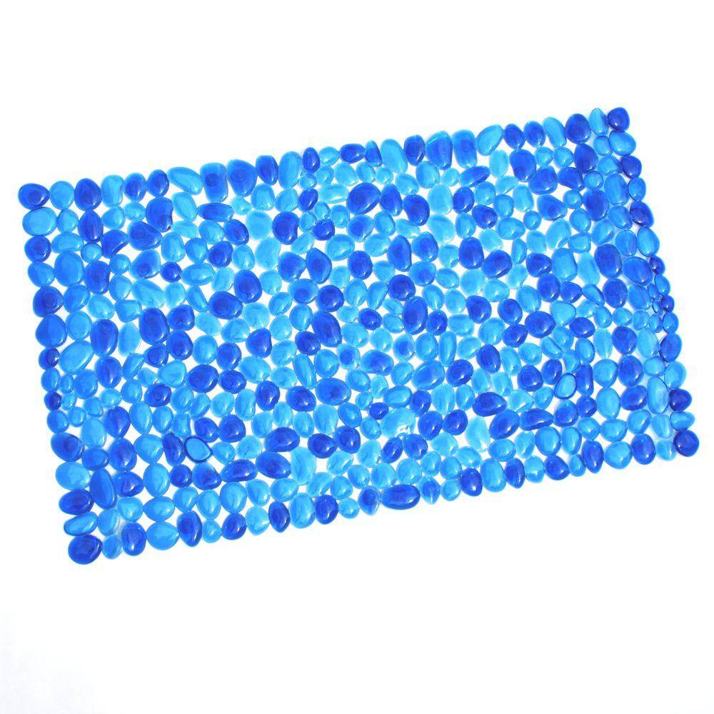 SlipX Solutions 17 in. x 30 in. Pebble Bath Mat in Blue-06712-1 - The ...