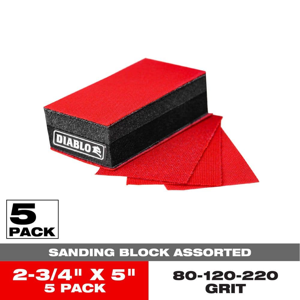 DIABLO 2-3/4 in. x 5 in. Reusable Hand Sanding Block w/ SandNET Sanding ...