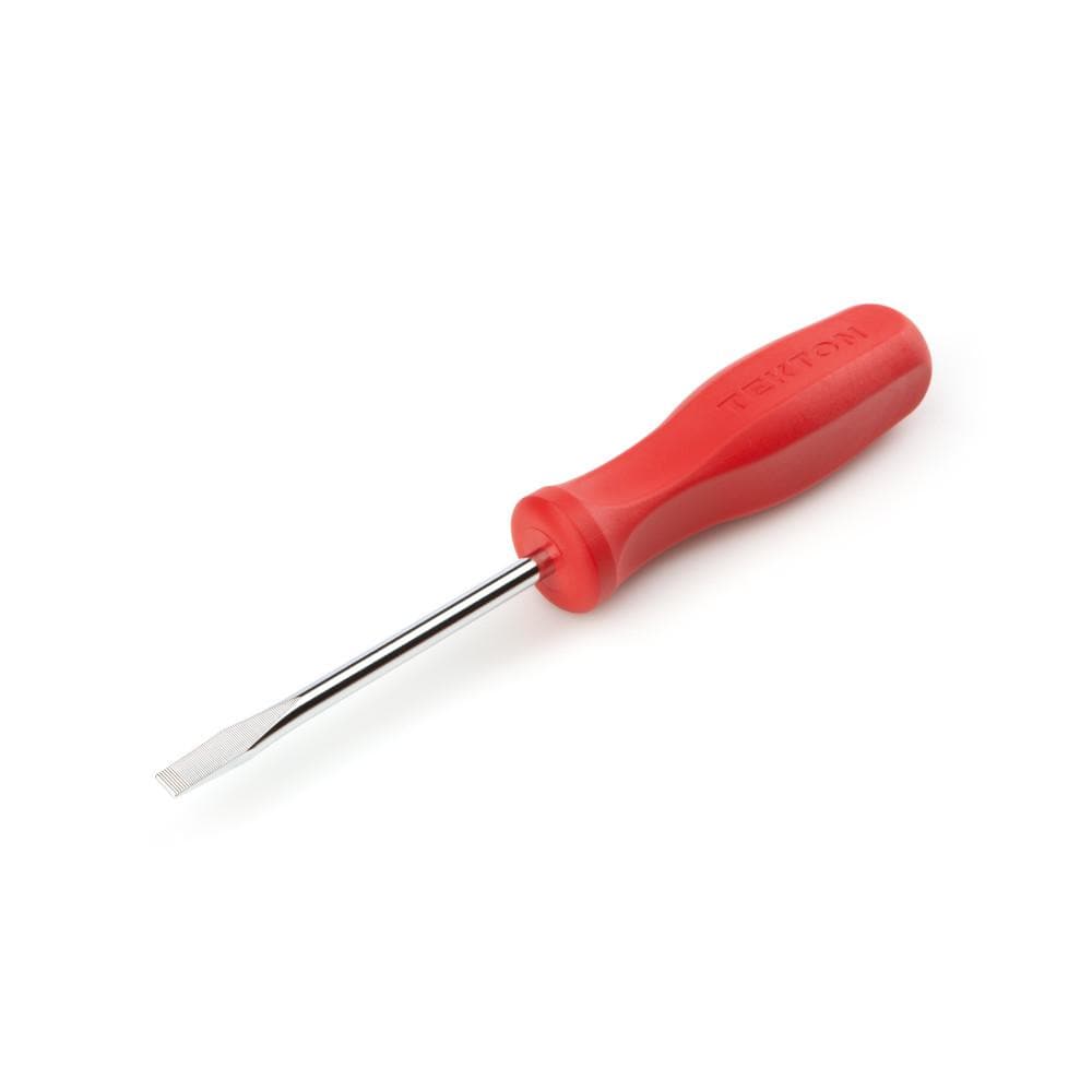 TEKTON 1/4 Inch Slotted Hard-Handle Screwdriver (Chrome Blade) DSS31250 ...