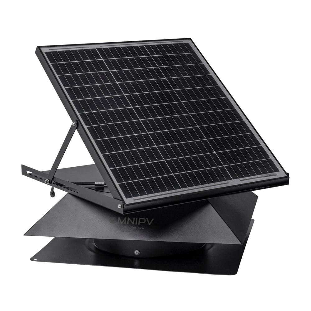 OMNIPV 2850 CFM Smart Hybrid Solar Powered Aluminum Attic Exhaust Fan ...