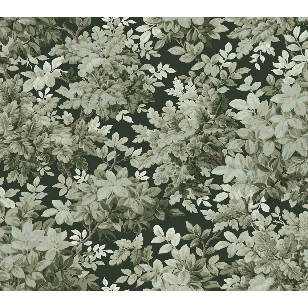 A-Street Prints Greenwood Dark Green Deciduous Wallpaper Sample 4147 ...