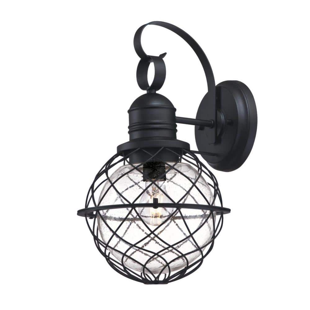 Westinghouse Fells Point 1-Light Textured Black Outdoor Wall Mount ...