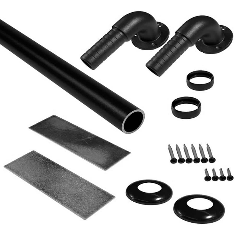 Aria Railing ADA Aluminum Pipe Rail and Return Kit in Black AADAPRBK ...