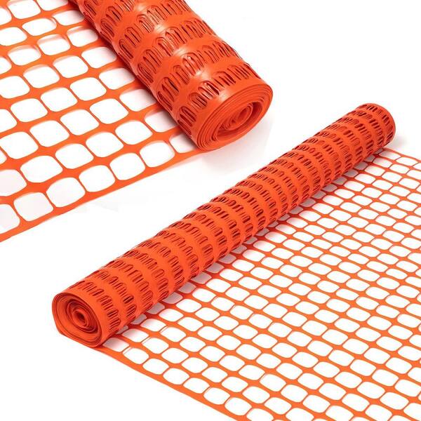 iminuo 4 ft. x 100 ft. Plastic Safety Fence, Mesh Fence Roll Barrier ...