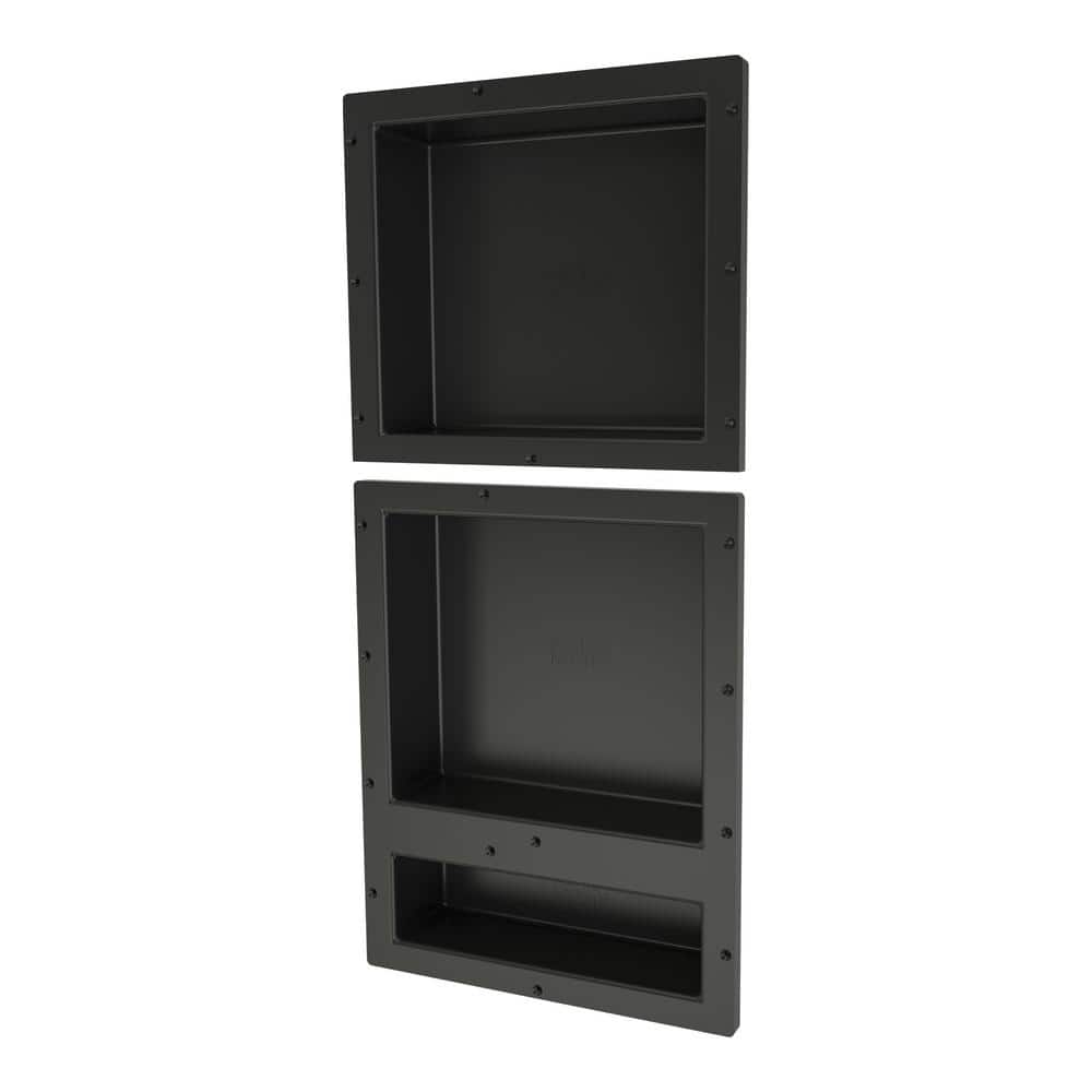 Tile Redi Redi Niche 16 in. x 34 in. Triple Shower Niche Set in Black ...