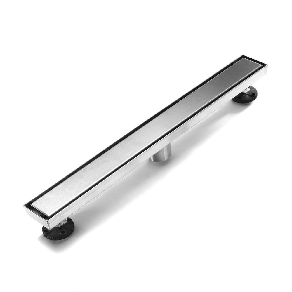 BWE 24 in. Shower Drain with 2-in-1 Tile Insert Panel Stainless Steel ...