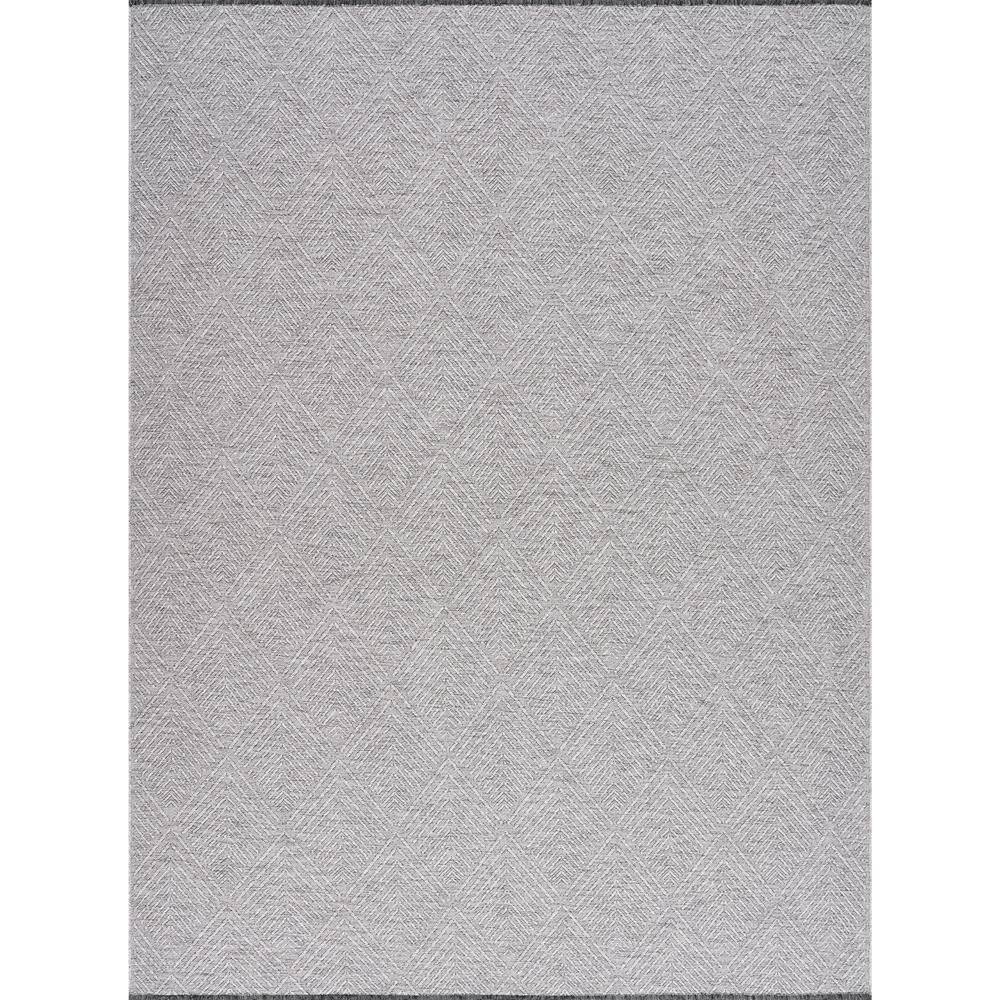 Tayse Rugs Alma Light Gray 8 ft. x 10 ft. Diamond Machine Washable ...