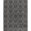 StyleWell Trellis Frieze Dark Gray/Ivory 8 ft. x 10 ft. Geometric Area ...