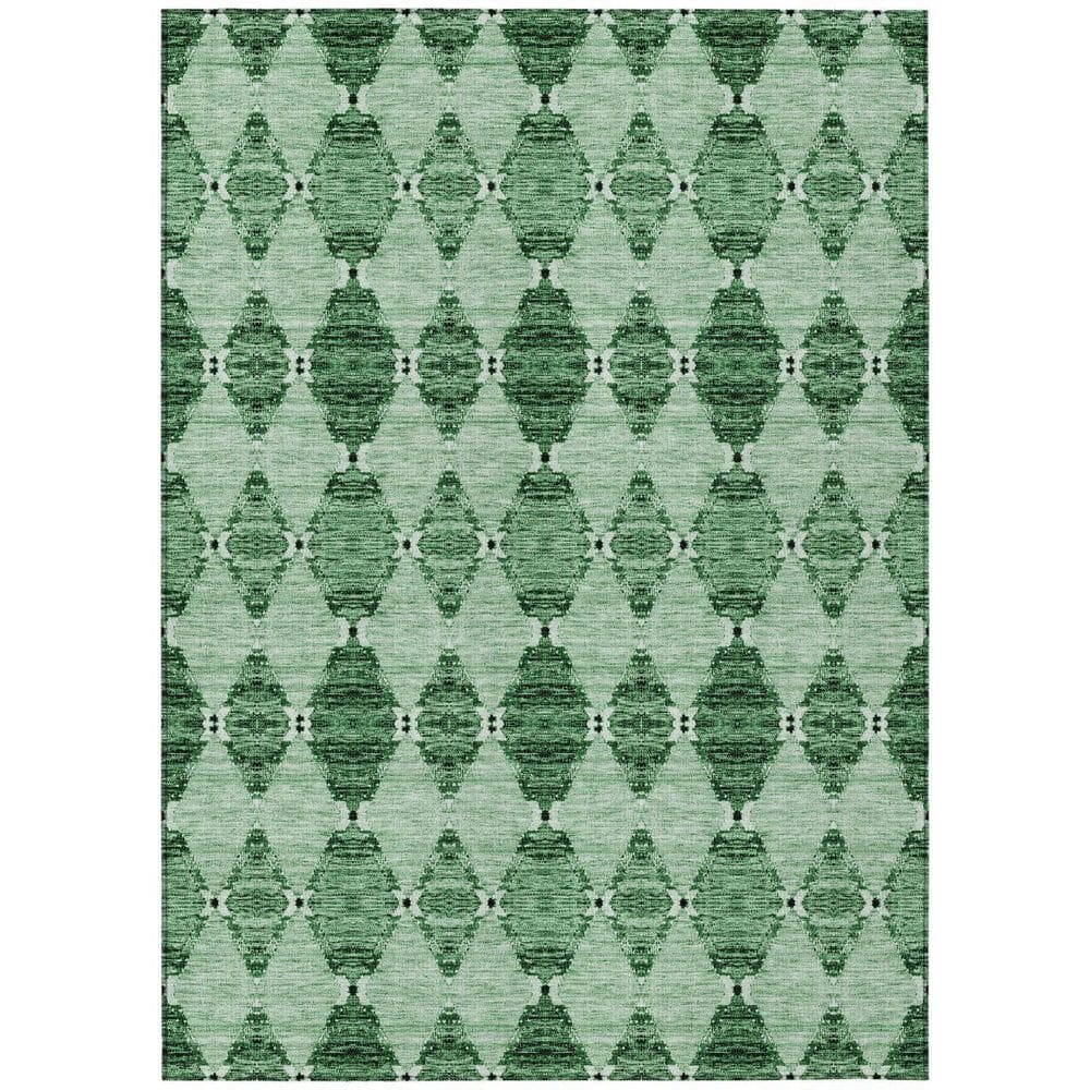 HomeRoots Emerald, Green 5 ft. x 8 ft. Woven Moroccan Polyester ...