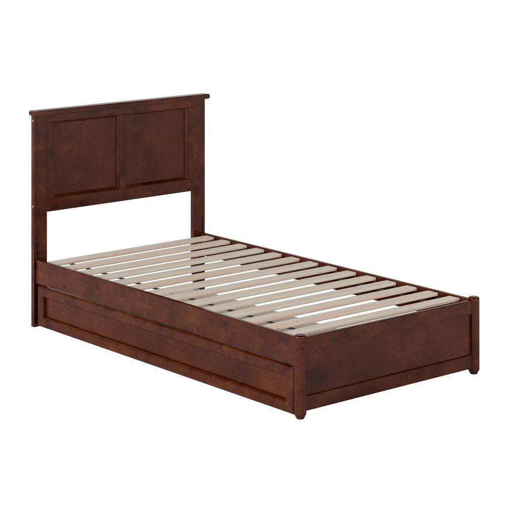 AFI Felicity Walnut Brown Solid Wood Frame Twin Platform Bed with Panel ...