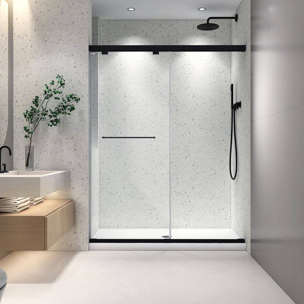Modland Vitrina 60 in. W x 76 in. H Double Sliding Frameless Shower ...