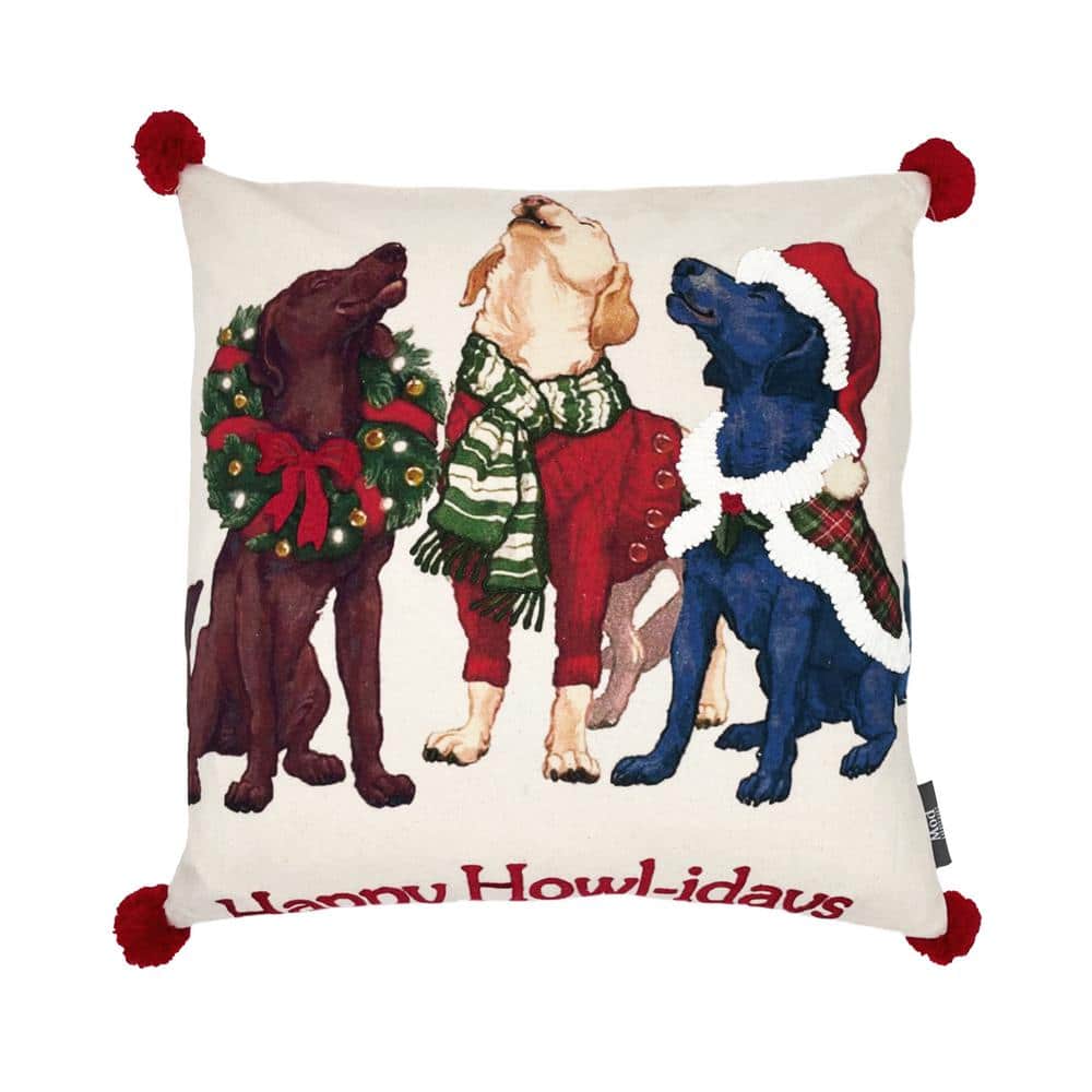 MOD LIFESTYLES 18 in. x 18 in. Happy Howlidays Pillow PI 21 2129 - The ...