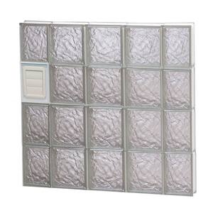 Clearly Secure 34.75 in. x 32.75 in. x 3.125 in. Frameless Ice Pattern ...