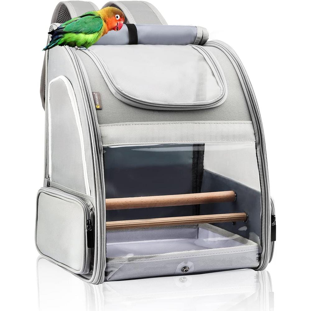 SenQWFa Portable Bird Carrier Backpack with Upgraded Tray & Standing ...