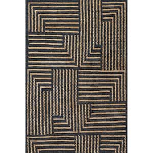 RUGS USA Grassland Handwoven Jute Black 4 ft. x 6 ft. Modern Area Rug ...