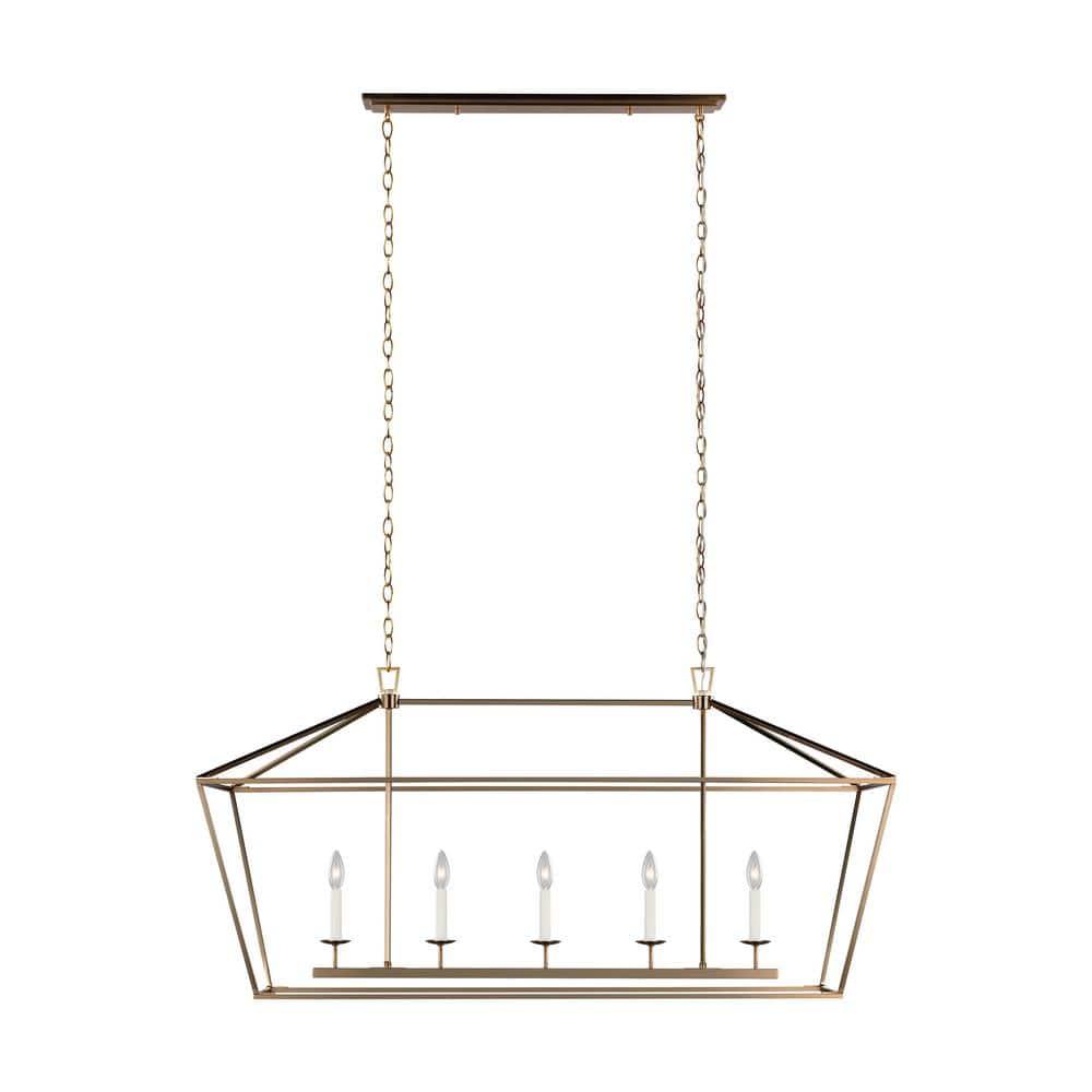 Generation Lighting Dianna 5-Light Satin Brass Linear Chandelier ...