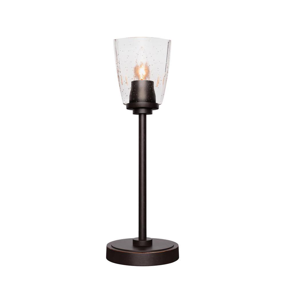 Lighting Theory Quincy 16.5 in. Dark Granite Accent Lamp with White ...