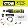 RYOBI USB Lithium Rotary Tool Kit with 2.0 Ah USB Lithium Battery and ...
