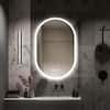 KINWELL 24 in. W x 36 in. H Oval Frameless LED Light Bathroom Vanity ...