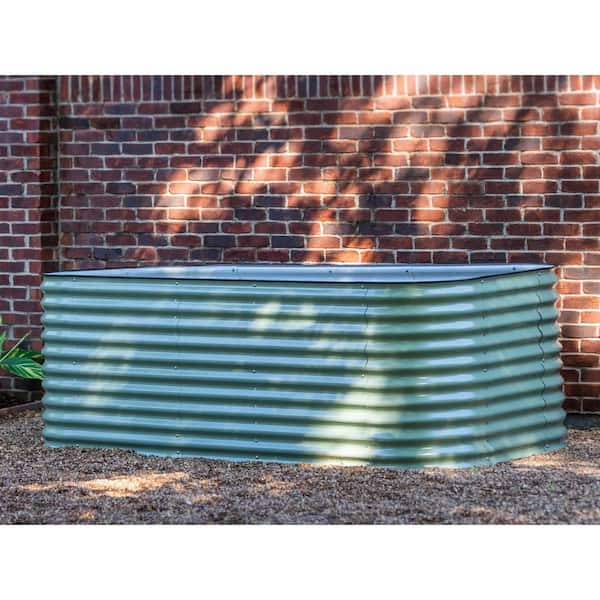 vego garden 32 in. Extra-Tall 10-In-1 Modular Olive Green Metal Raised ...