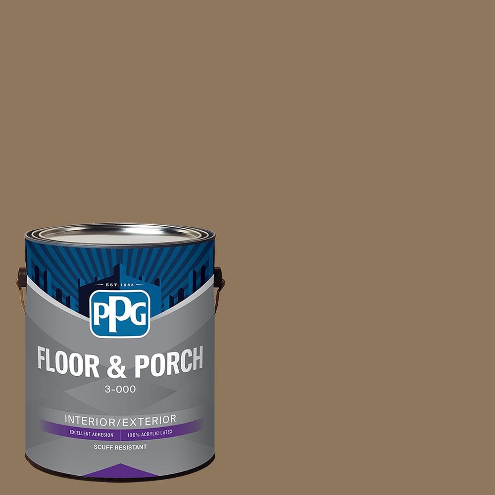 PPG 1 gal. PPG1085-6 Hat Box Brown Satin Interior/Exterior Floor and ...