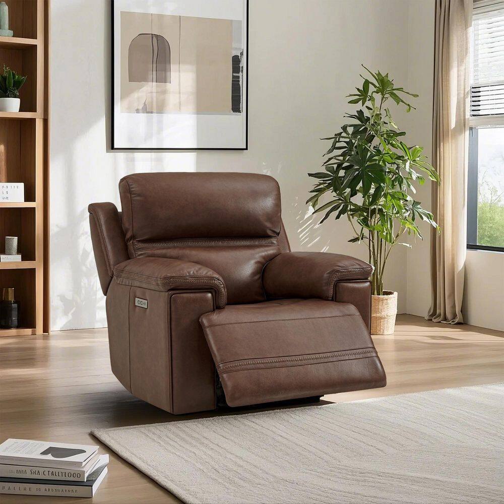 Ellesophas Vito 36 in Genuine Leather Power Recliner with Zero Gravity ...