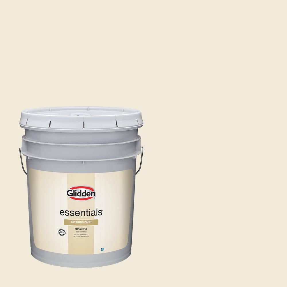 Glidden Essentials 5 gal. PPG1103-1 Ivory Tower Semi-Gloss Exterior ...